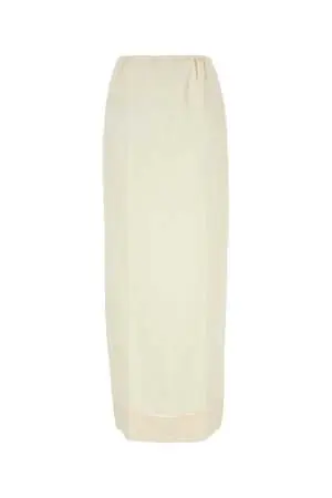Prada 100% Linen Midi Skirt - White