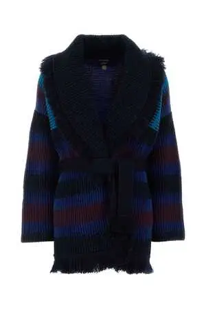 GIORGIO ARMANI X ALANUI Embroidered Striped Belted Cardigan
