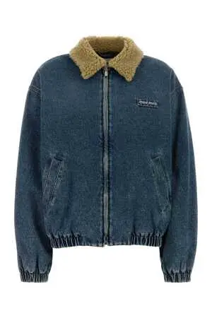 Miu Miu Denim Bomber Jacket - Blue
