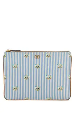 Valentino Garavani Leather Pouch Handbag, 26 Cm X 18 Cm X 2 Cm Beauty Case - Printed