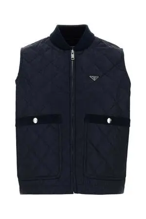 Prada Sleek Re-nylon Sleeveless Jacket - Blue