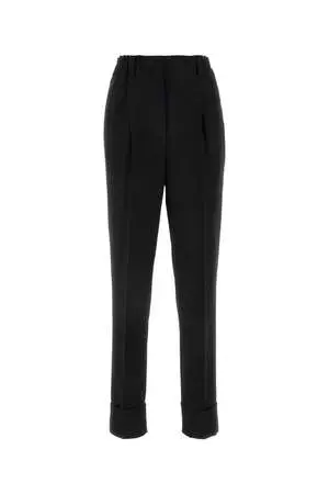 Prada Wool-blend Tailored Pants For - Black