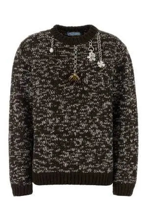 Prada Oversized Virgin Wool Sweater With Charms