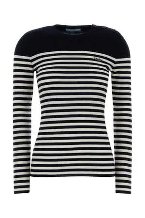 Prada Virgin Wool Striped Knit Sweater - Stripped