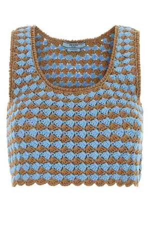 Prada Crocheted Cotton Crop Top