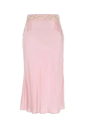 Prada Silk Satin Midi Skirt