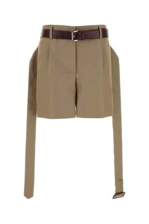 Prada Twill Belted Shorts