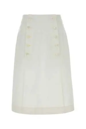 Prada Gabardine Skirt With Button Detail