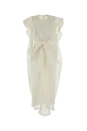Zimmermann Linen Blend Balance Mini Dress With Sun Applique