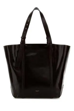 GOLDEN GOOSE 24.7 Shopping Handbag In Leather With Platinum Finish - Brown
