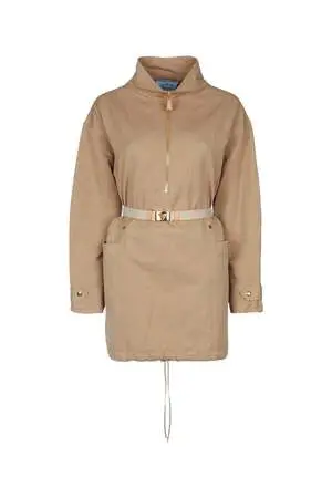 Prada Silk-cotton Gown - Nocciola