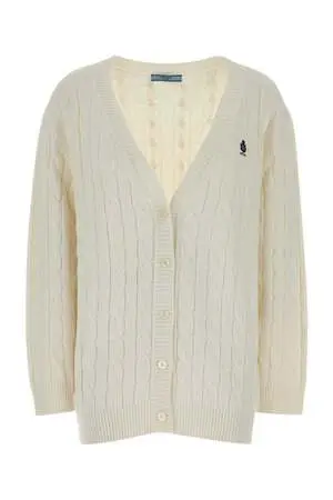 Prada Cable Knit V-neck Cardigan