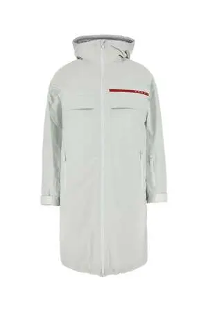 Prada Re-nylon Padded Zip-up Jacket With Hood - White