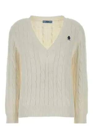 Prada 100% Cotton Knit Sweater - White