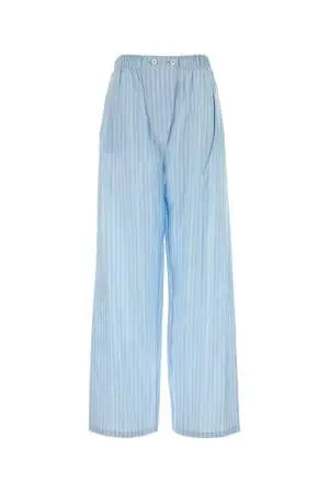 Prada Embroidered Silk Pajama Pants For - Stripped