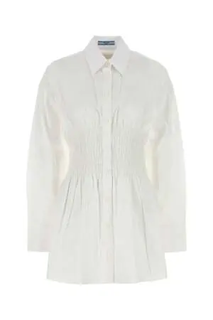 Prada Embellished Collar Poplin Shirt - White