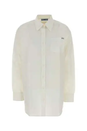 Prada Button-front Cotton-linen Shirt