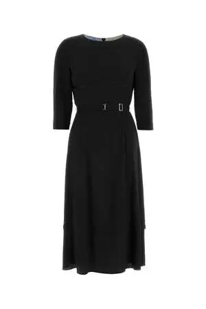 Prada Acetate-blend Dress With Silk Lining - Black