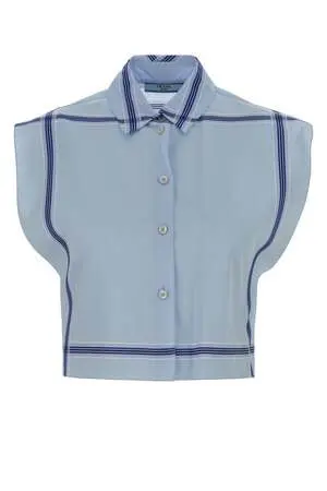 Prada Cotton Shirt With Trochus Niloticus Detail