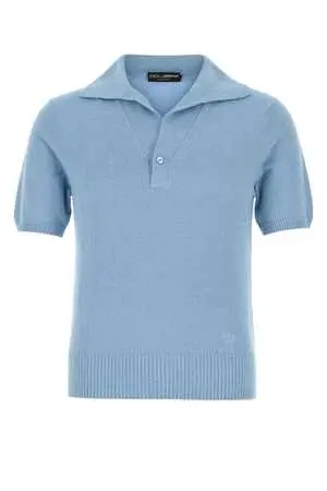 Dolce & Gabbana Cotton-blend Polo Shirt - Light Blue