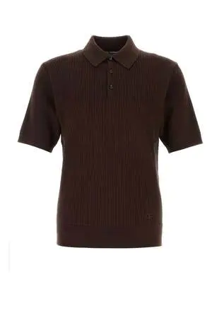 Dolce & Gabbana Dark Cotton Polo Shirt For - Brown