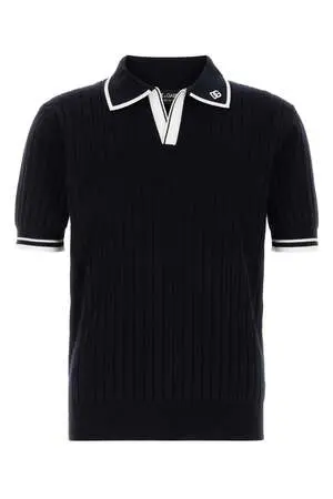 Dolce & Gabbana Cotton Knit Polo Shirt - Blue