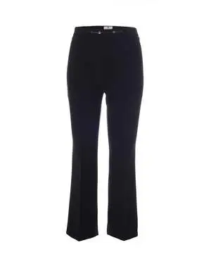 Elisabetta Franchi High-waist Belted Flare Trousers - Nero