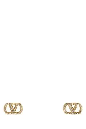 VALENTINO Valentino Garavani VLogo Signature Earrings In Bronze And Crystal