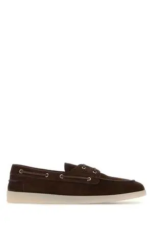 Prada Suede Loafers In Calf Leather - Brown