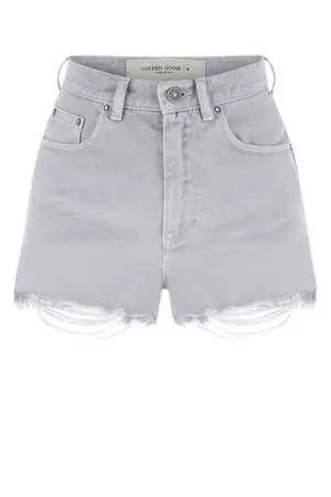 GOLDEN GOOSE Golden-washed Denim Shorts For - Purple