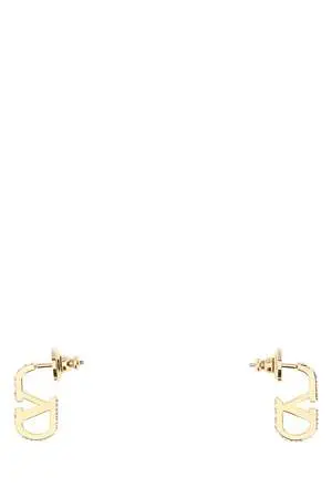 Valentino Garavani Vlogo Signature Drop Earrings With Swarovski Crystal Accents - Gold