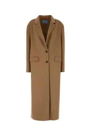 Prada Wool-blend Jacket With Angora And Cashmere - Camel