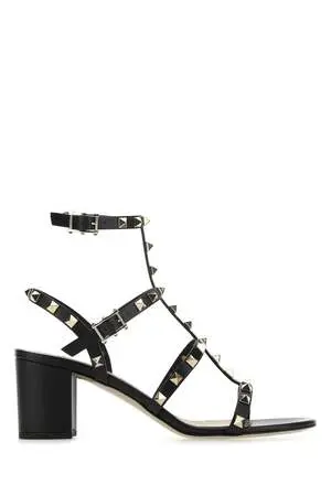 Valentino Garavani Rockstud Leather Sandals - Black