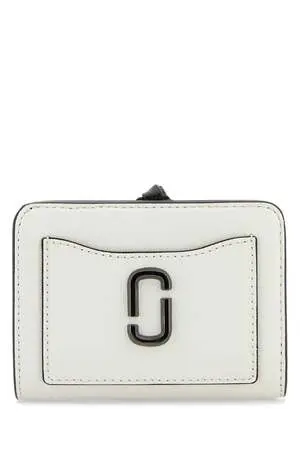 Marc Jacobs Mini Utility Snapshot Wallet In Ovine Leather, 12 Cm X 9 Cm X 2 Cm - White
