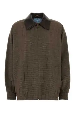 Prada Wool Jacket With Embroidered Detailing - Checked
