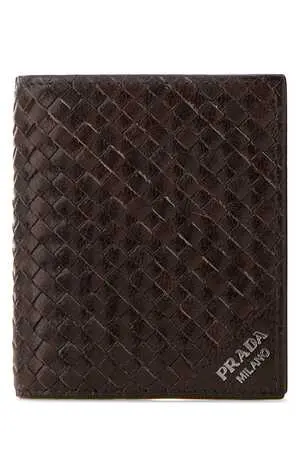 Prada Leather Wallet 9 Cm X 10 Cm X 2 Cm - Brown
