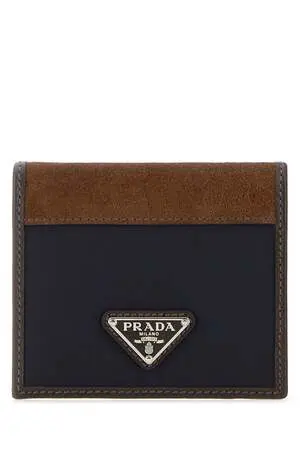 Prada Two-tone Fabric And Suede Mini Wallet With 10 Cm Width, 9 Cm Height, 2 Cm Depth - Multicoloured
