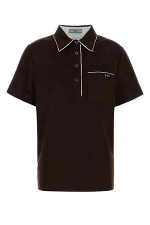 Prada Chocolate Cotton Polo Shirt