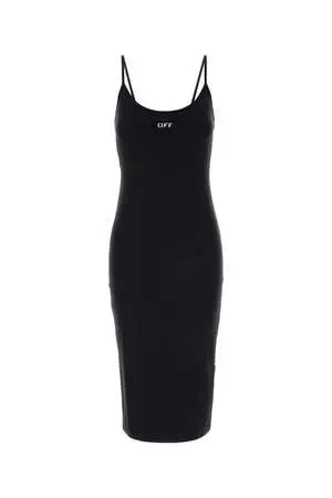 Off-White Stretch Nylon Dress - Black