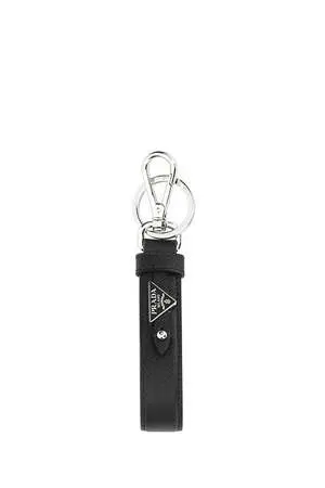Prada Leather Key Ring - Black