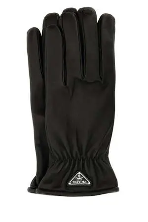 Prada Nappa Leather Gloves With Cashmere Lining - Black
