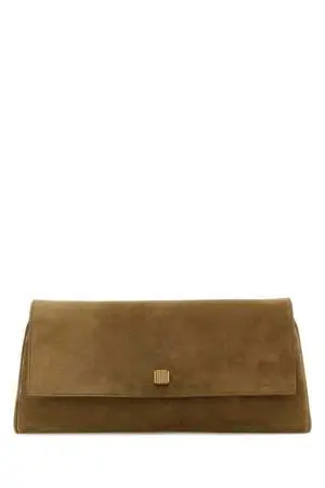 Khaite Audrey Suede Clutch Bag - Camel