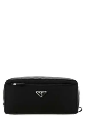 Prada Practical Nylon Beauty Case With Silver-tone Hardware, 26.5 Cm X 12 Cm X 14 Cm - Black