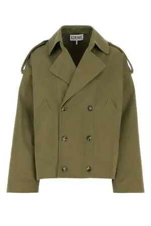 Loewe Double Breasted Cotton Trench Jacket