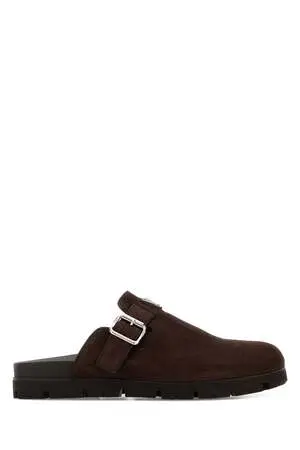 Prada Suede Slippers - Brown
