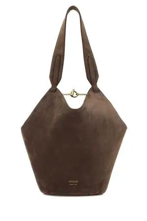 Khaite Mud Suede Mini Lotus Shoulder Handbag - Brown