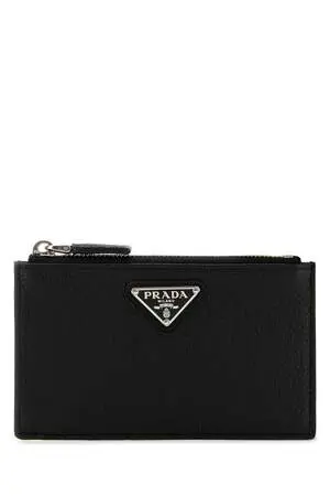Prada Leather Mini Card Holder - Black