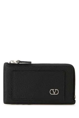 Valentino Garavani Leather Card Holder - Black