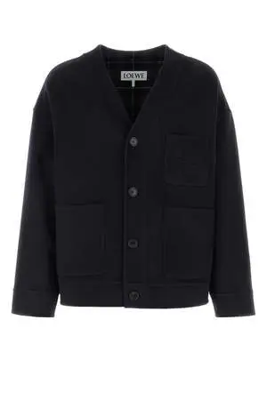 Loewe Wool-blend Cardigan With Cashmere - Blue