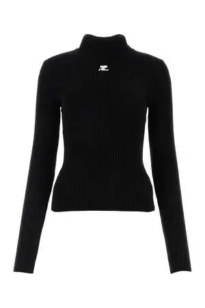 COURREGES Viscose Blend Sweater - Black